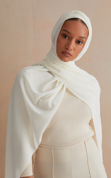 Mesh-Back Under Scarf Ivory $14 Free Shipping! | CULTURE Hijab Co.